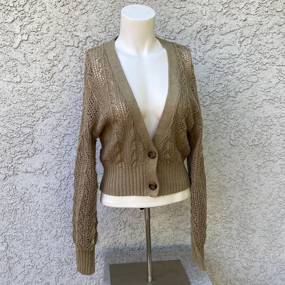 wild fable | Sweaters | Wild Fable Green Knit Cropped Cardigan Sweater ...